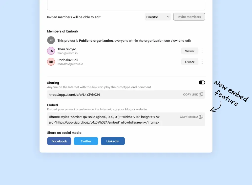 Embed Your Uizard Project Anywhere On The Internet | Uizard