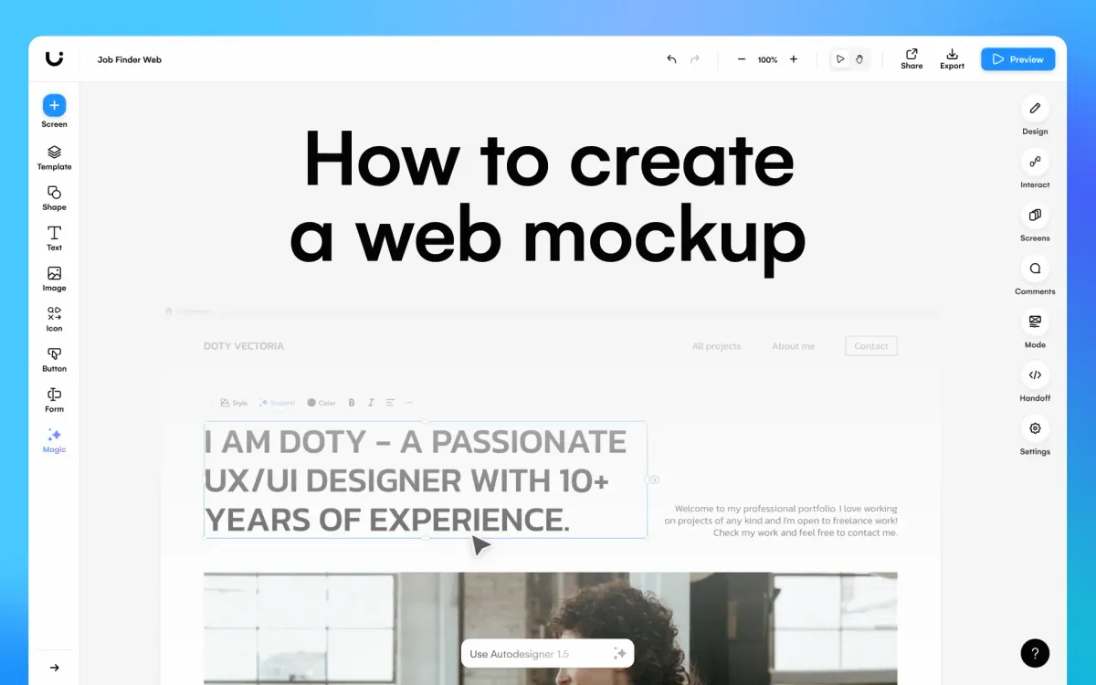 How To Create A Website Mockup | Web Mockup | Uizard