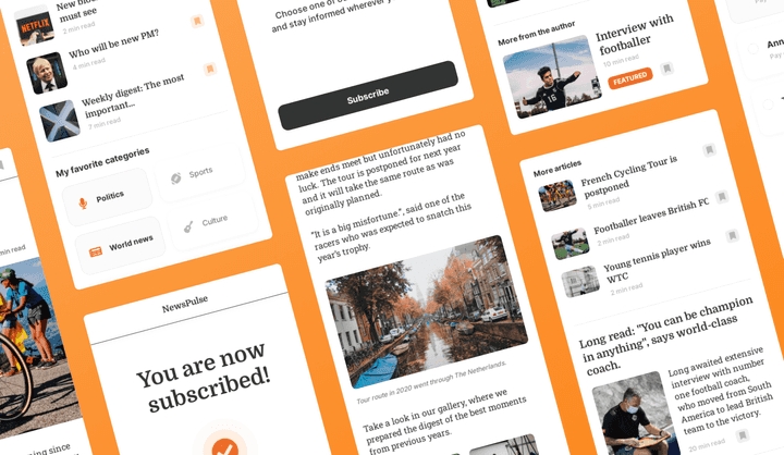 News App Template | News App UI Design | Uizard