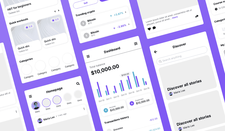 Universal Mobile UI Kit | App UI Kit | Uizard