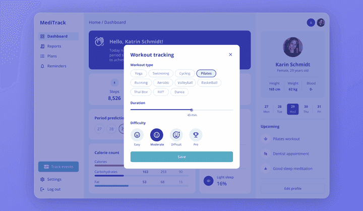 Medical Dashboard Web App Template | Medical Web App Design | Uizard