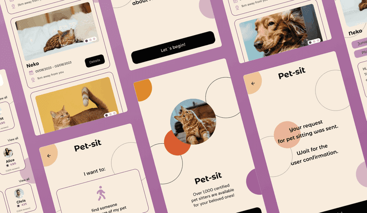 Pet Sitting App Template | Pet Sitting App UI Design | Uizard