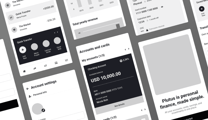 Banking App Wireframe | Banking App Wireframe Template | Uizard