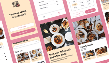 Table Booking App Template | Restaurant Table Booking Design | Uizard