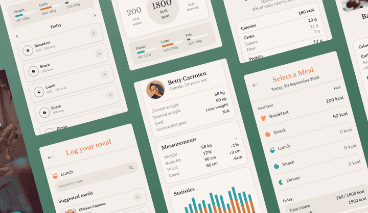 Calorie Tracking App Template | Daily Calorie UI Design | Uizard