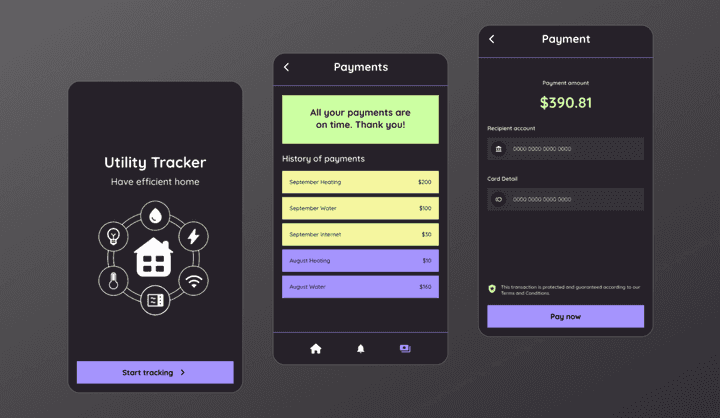 Utility Tracker App Template | Bill Tracking Template | Uizard