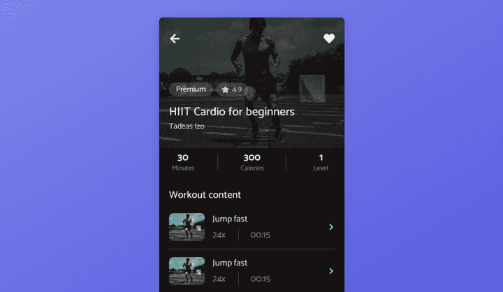 Fitness App UI Template | Fitness App Design | Uizard