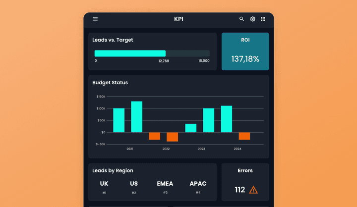 Marketing Dashboards Tablet App Template | Uizard