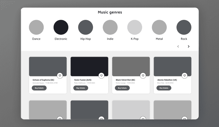 Ticketing Website Wireframe Template | Uizard