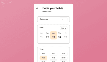 Table Booking App Template | Restaurant Table Booking Design | Uizard