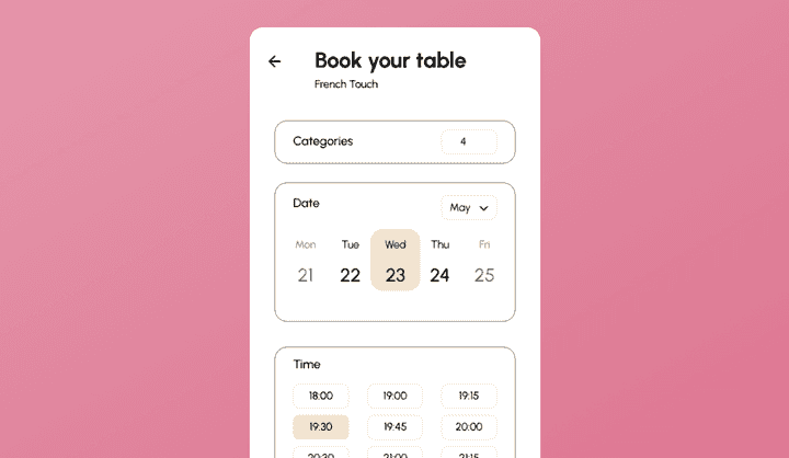 Table Booking App Template | Restaurant Table Booking Design | Uizard Table Booking App Template | Restaurant Table Booking Design | Uizard