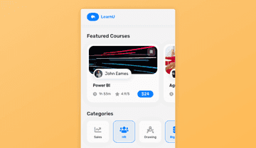 E-Learning UI Design Template | E-Learning App UI | Uizard