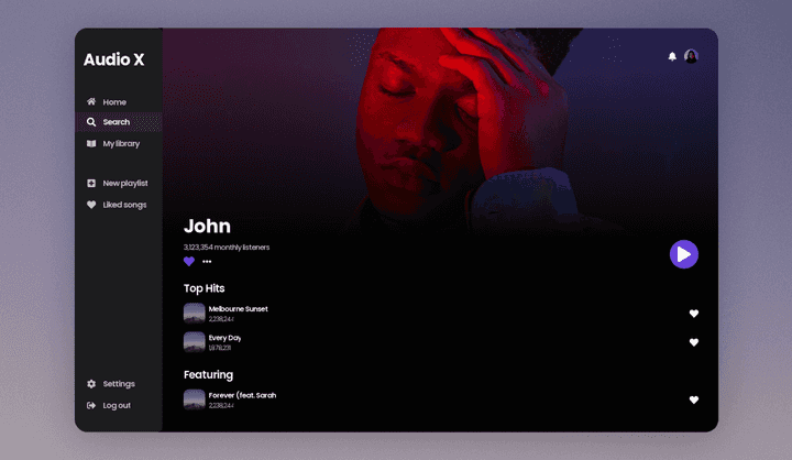 Music Streaming Website Template | Uizard