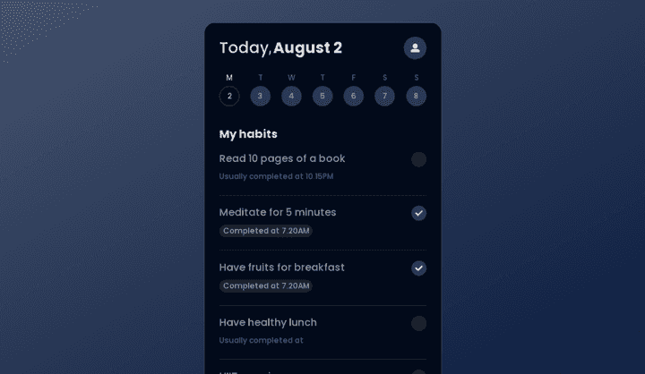 Habit Tracker App Design Template | Uizard