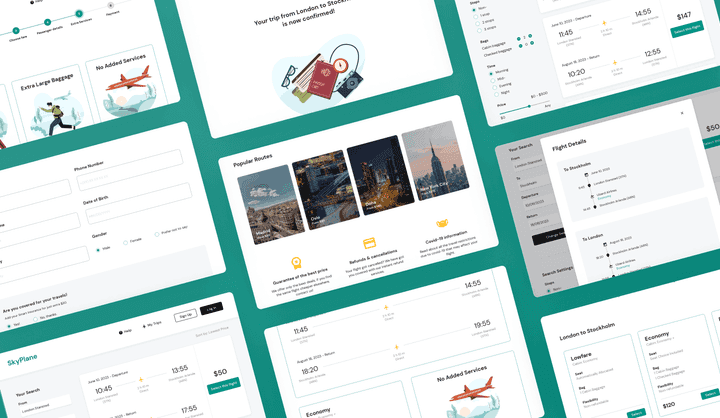 Flight Booking Website Design Template | Uizard
