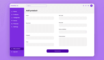 Inventory Web App Template | Inventory Web App Design | Uizard