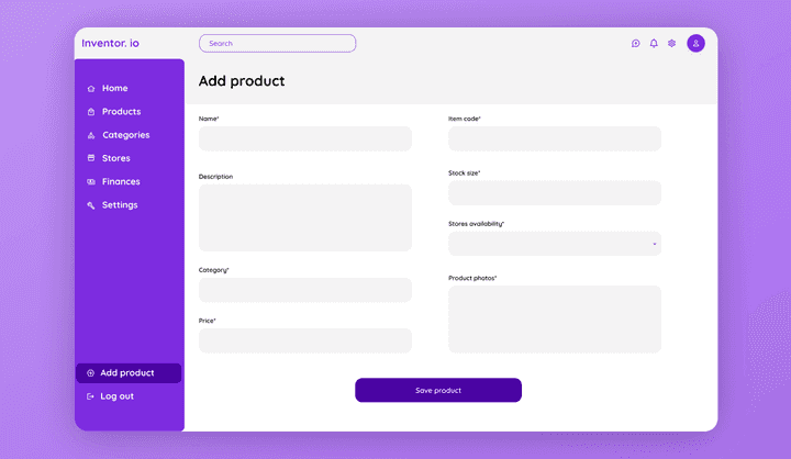 Inventory Web App Template | Inventory Web App Design | Uizard