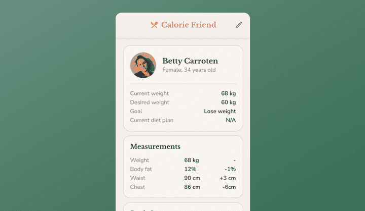Calorie Tracking App Template | Daily Calorie UI Design | Uizard