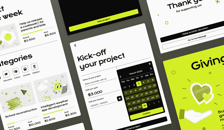 Crowdfunding App Template | Crowdfunding App Design | Uizard