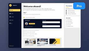 Employee Onboarding Web App Template | Onboarding Web App UI | Uizard