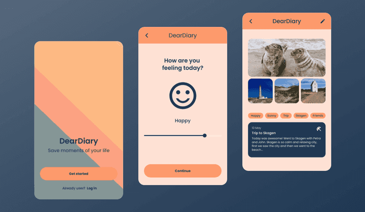 Journaling App Template | Mobile App Journal Design | Uizard