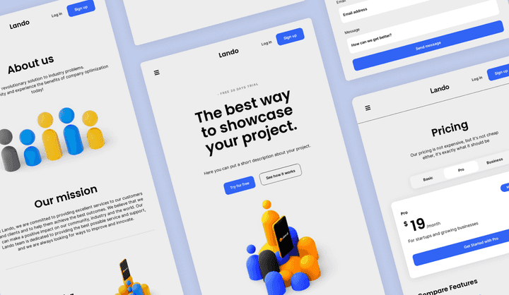 Tablet App Landing Page Template | Uizard