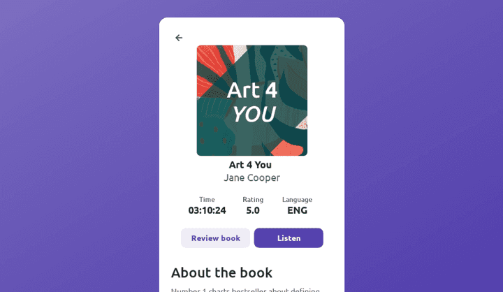 Audiobook App UI Design Template | Uizard