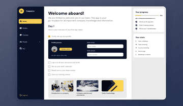 Employee Onboarding Web App Template | Onboarding Web App UI | Uizard