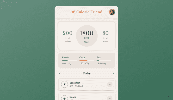 Calorie Tracking App Template | Daily Calorie UI Design | Uizard
