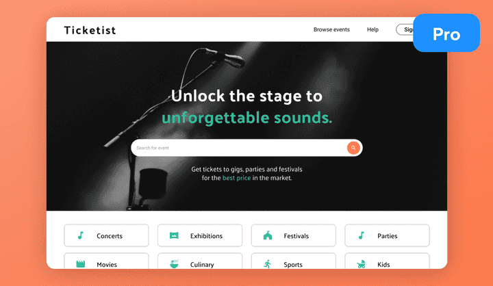 Ticket Booking Website Template | Ticket Booking Web Design | Uizard