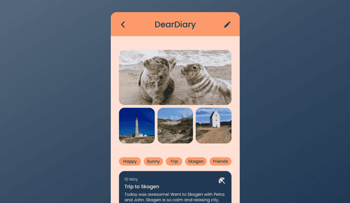 Journaling App Template | Mobile App Journal Design | Uizard