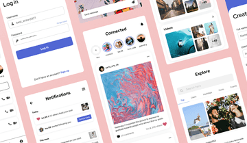 Social Media App Template | Social Media App UI Design | Uizard