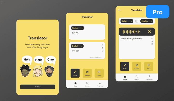 Translator App UI Design Template | Uizard