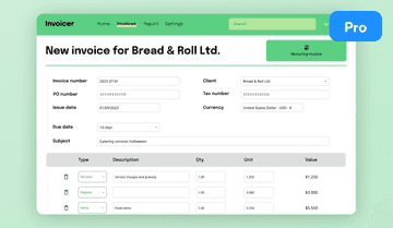 Invoicing Web App Template| Invoicing Web App UI Design | Uizard