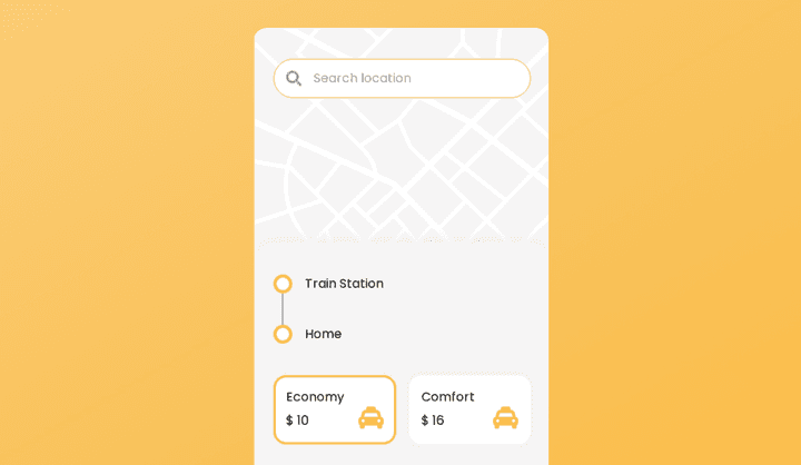 Taxi App UI Design Template | Taxi App Design | Uizard