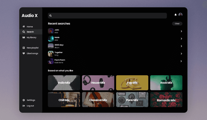 Music Streaming Website Template | Uizard
