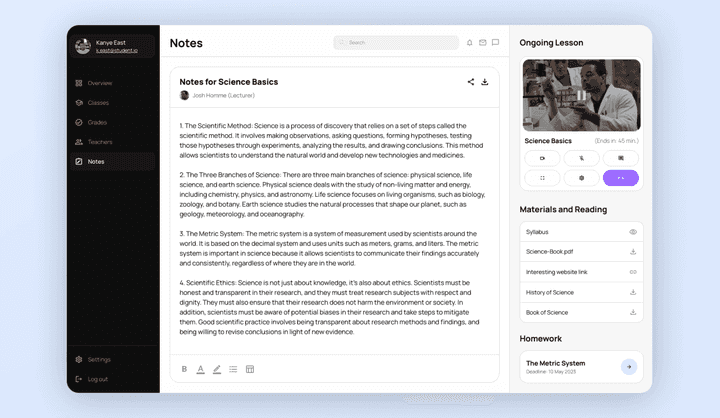 Study Dashboard Web App Template | Uizard
