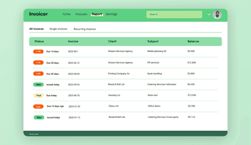 Invoicing Web App Template| Invoicing Web App UI Design | Uizard