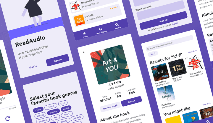 Audiobook App UI Design Template | Uizard