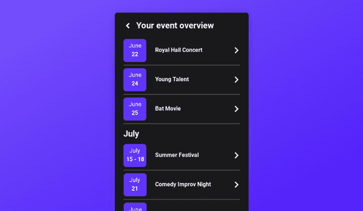 Event Booking App UI Design Template | Uizard