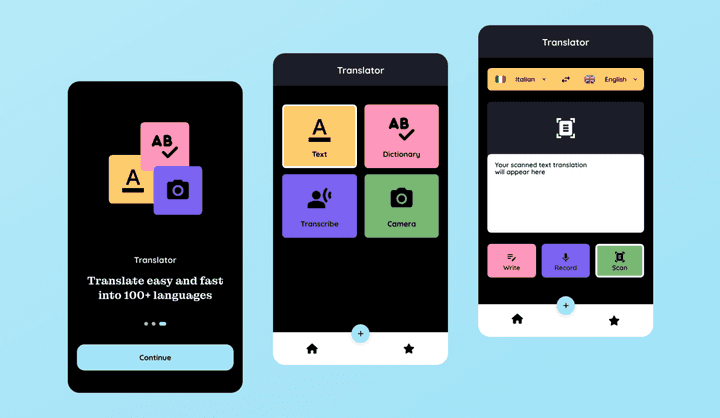 Dictionary Dark App Template | Dictionary App UI Design| Uizard