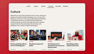 News Web App Template | News Web App UI Design | Uizard