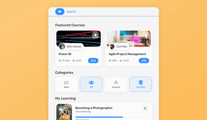 Learning App Template | Uizard