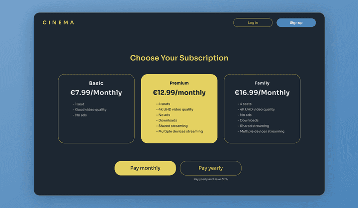 Movie Streaming Web App Template | Movie Web App Design | Uizard