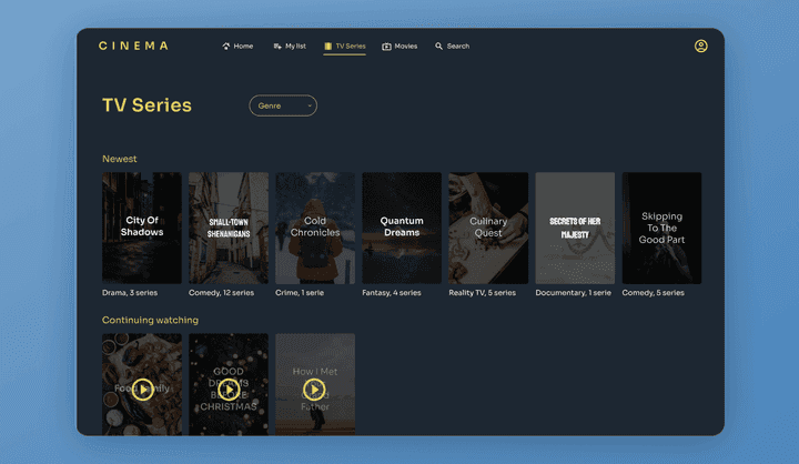 Movie Streaming Web App Template | Movie Web App Design | Uizard