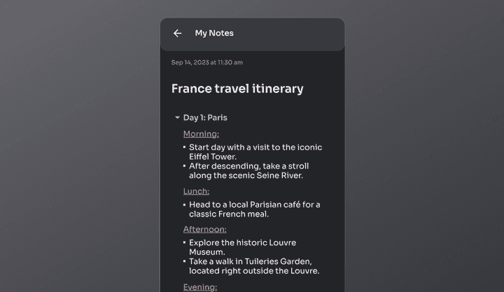 Notses App Dark Mode Template | Note Taking UI Design | Uizard