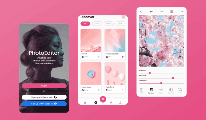 Photo Editing App Template | Photo Editor UI Design | Uizard