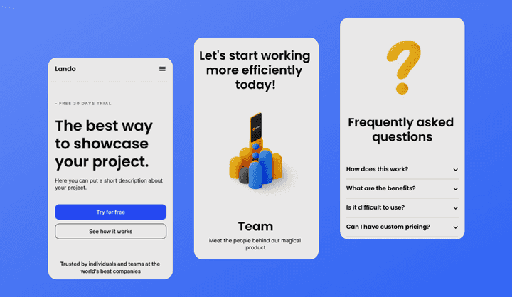 App Landing Page Template | Mobile App Landing Page Design | Uizard