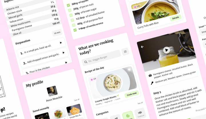 Cooking App Template | Cooking App UI Design | Uizard