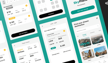 Flight Ticket UI Template | Flight App UI Design | Uizard